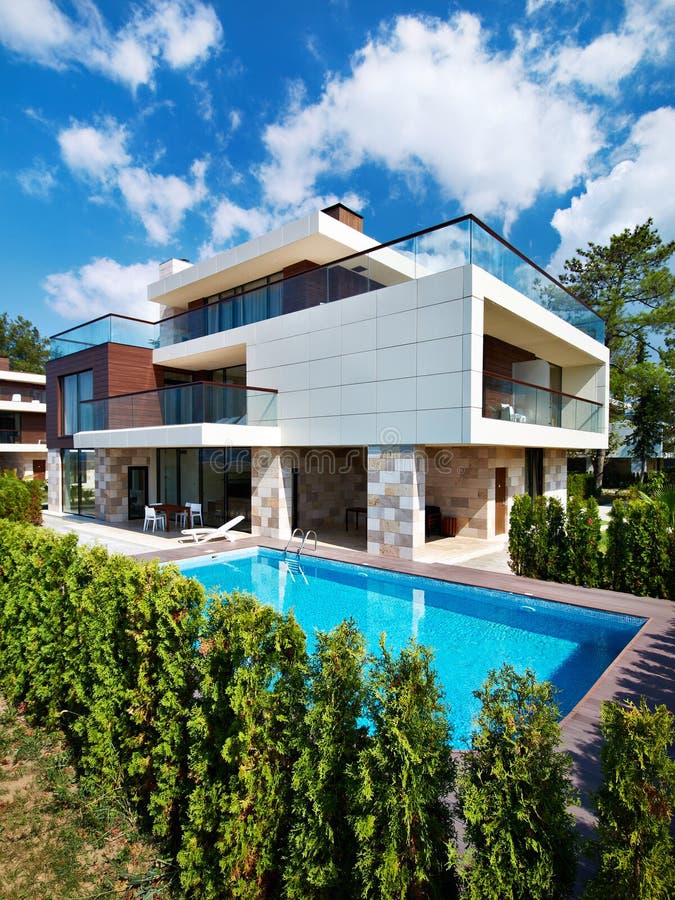 Modern cottages in resort stock photo. Image of modern - 60262462