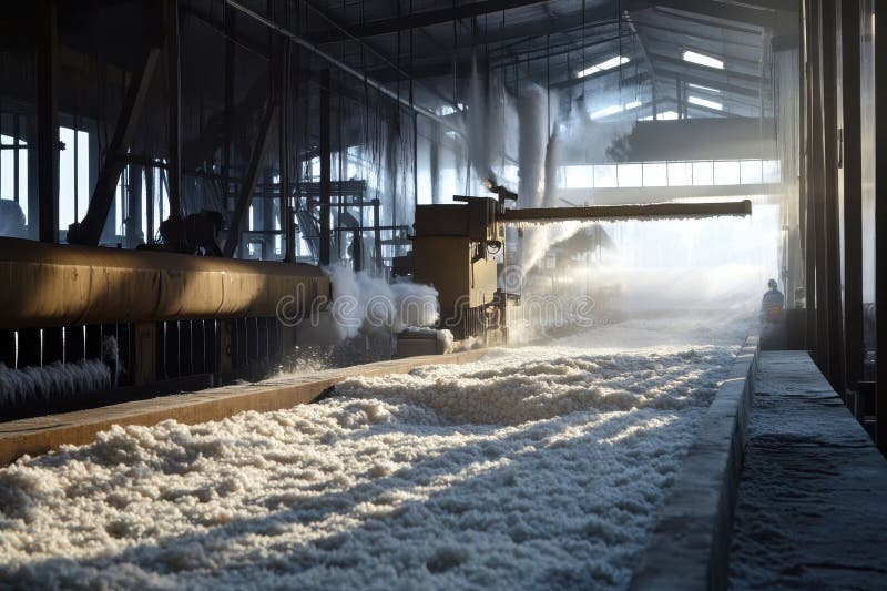 Modern Cotton-processing Factory Where Raw Cotton Undergoes Sorting and ...