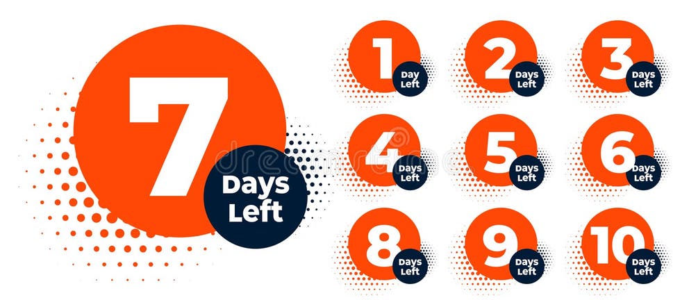 Modern Countdown Timer for Number of Days Left Stock Vector ...