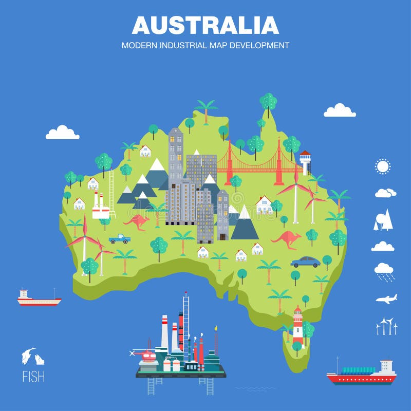 Modern Country Development Flat Indystry Map Stock Illustration ...