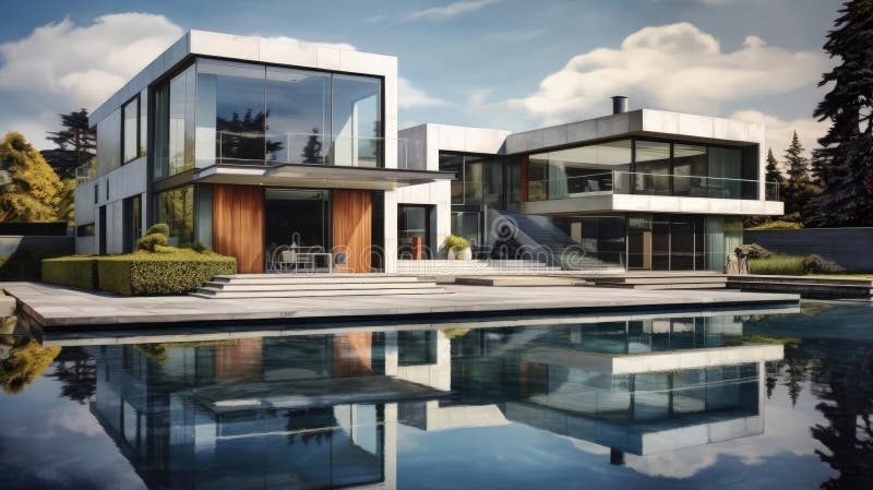 Modern Country House, Architecture Stock Image - Image of project ...