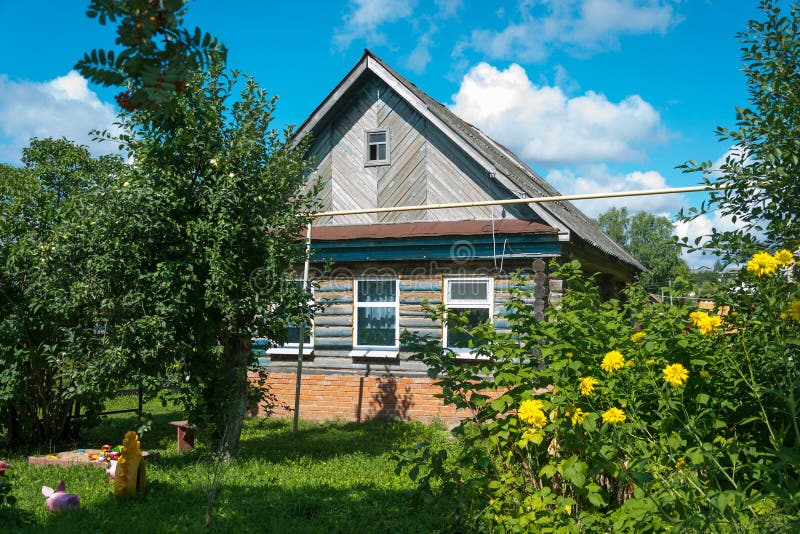 Modern Country House in Russia Stock Image - Image of province, fence ...