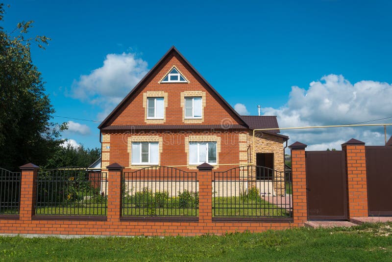 Modern Country House in Russia Stock Image - Image of summer, rural ...
