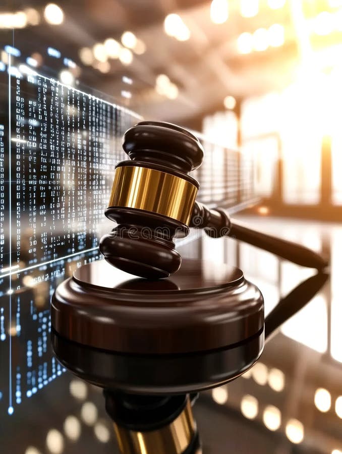 Digital Gavel Representing Modern Law Technology Integration Stock ...
