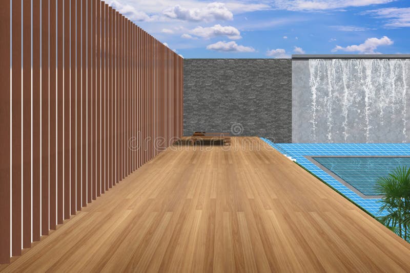 Modern courtyard stock illustration. Illustration of life - 217347564