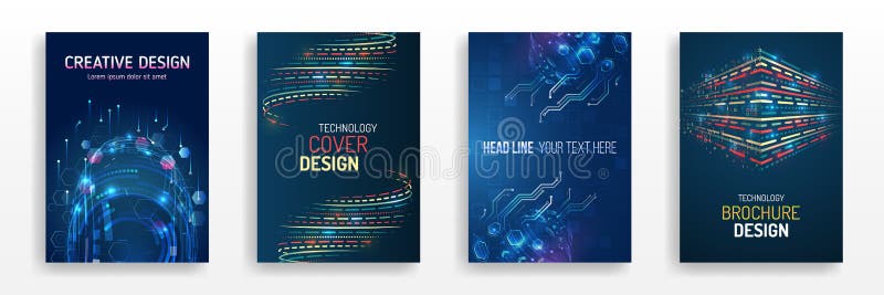 Modern Cover Design Using Tech Elements and Data Visualization ...