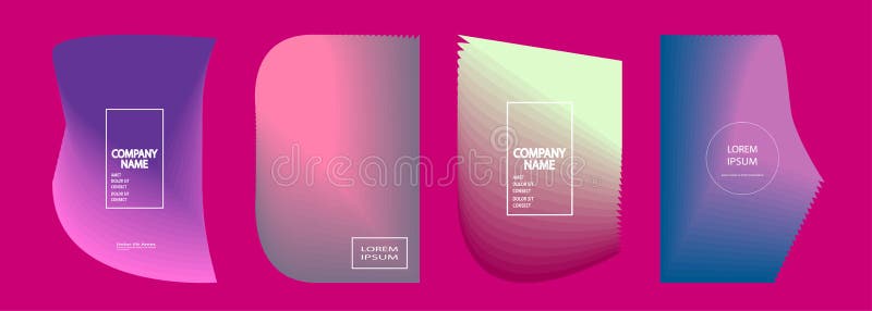 Modern Covers Design Set Vector Abstract Bright Neon Pink Pattern Retro ...