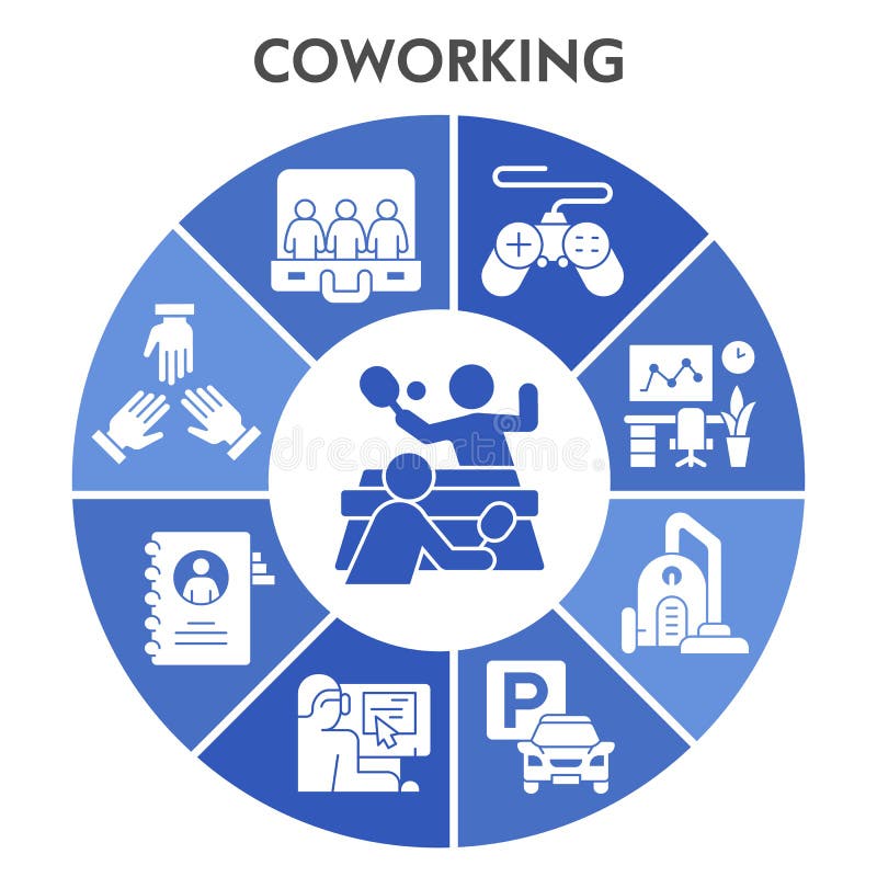 Modern Coworking Center Infographic Design Template with Icons ...