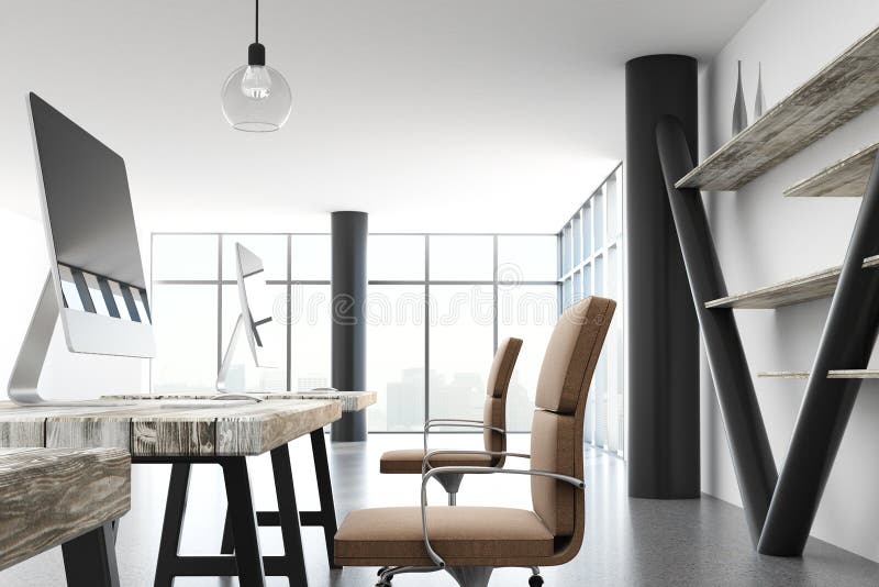 Modern Coworking Office Interior Stock Illustration - Illustration of ...