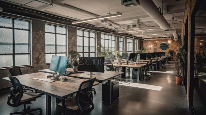 A Modern Coworking Space with a Mix of Private and Communal ...