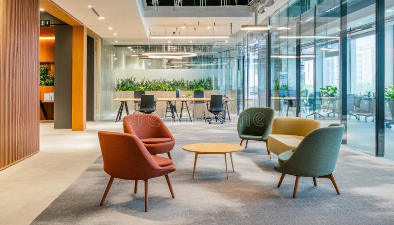 Modern Coworking Space Offering Comfortable Seating and Collaborative ...