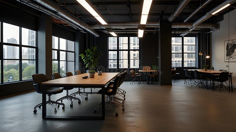 A Modern Coworking Space Setup with No People in View Stock ...