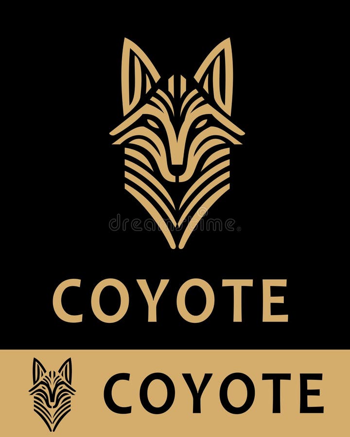 Modern coyote logo design stock vector. Illustration of geometric ...