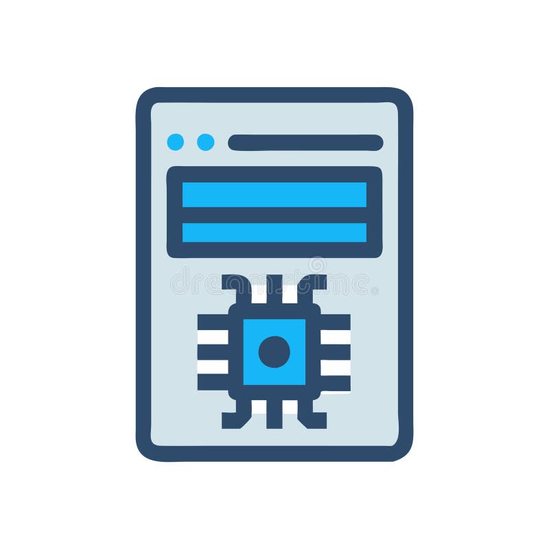 Modern CPU Illustration Icon Stock Vector - Illustration of design ...