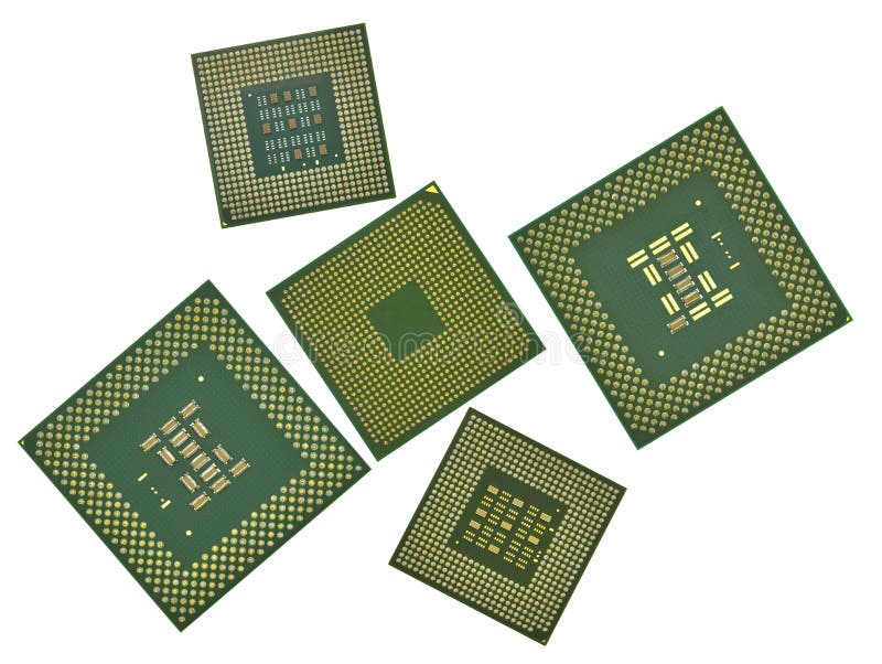Modern CPU Isolated on White Stock Image - Image of data, processing ...