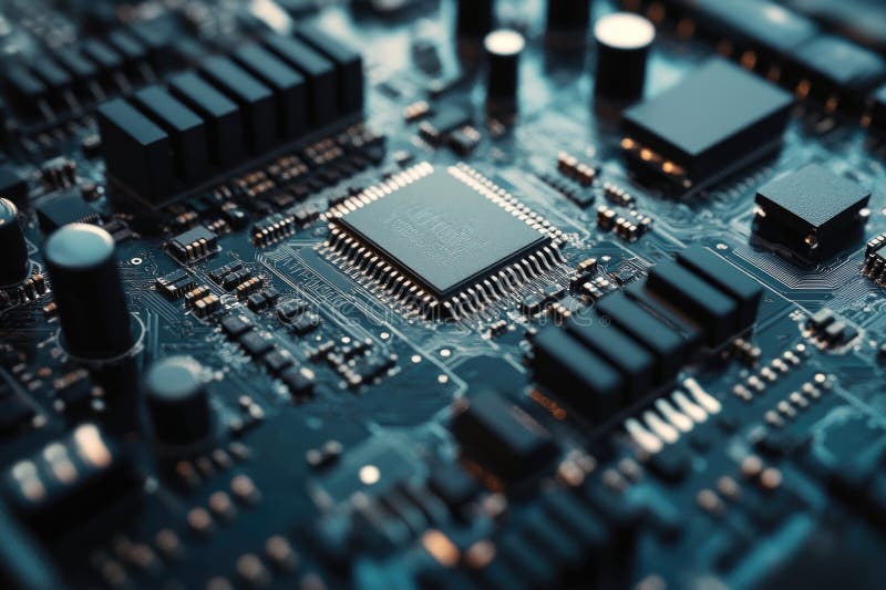 Modern CPU Motherboard Circuit Board Stock Image - Image of engineering ...