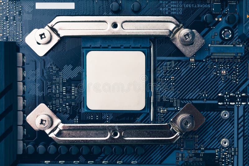 Cpu Processor Socket Pins on Motherboard Stock Photo - Image of close ...