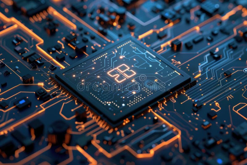 Modern Cpu Performing Complex Calculations on Motherboard Stock Image ...