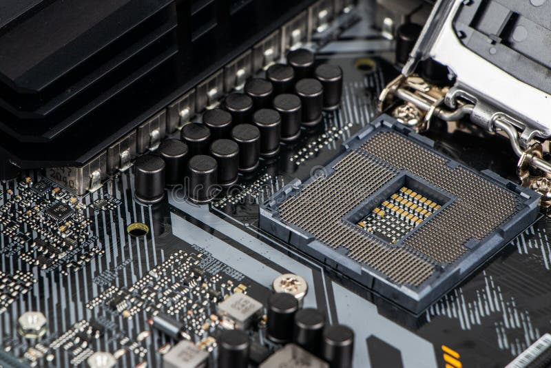 Closeup CPU or Central Processing Unit from Motherboard, Macro Shot ...