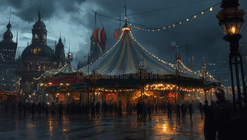 A Modern-created Haunted Circus for Halloween Stock Photo - Image of ...