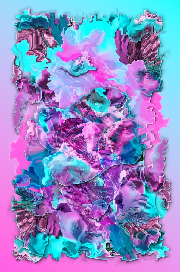 Modern Creative Background with Ancient Statue Head and Sea Shells ...