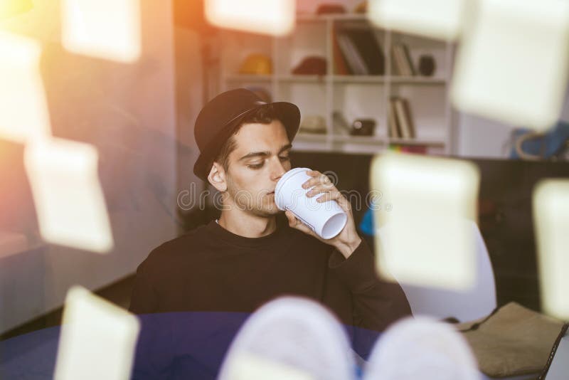 Creative Business Man Organizing the Work Stock Photo - Image of paper ...