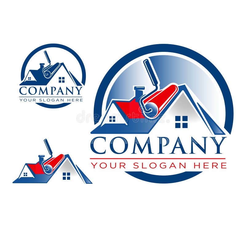 Modern Creative Home Paint Pro Logo Stock Illustration - Illustration ...