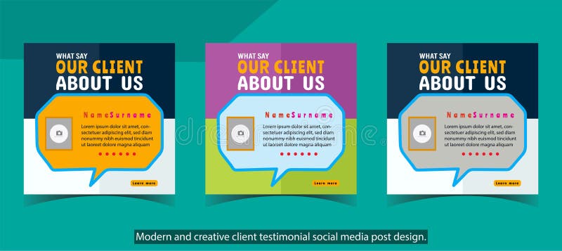 Modern and Creative Client Testimonial Social Media Post Design ...
