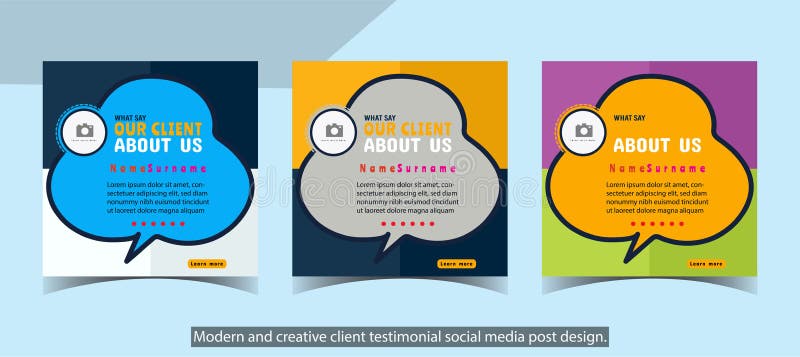 Modern and Creative Client Testimonial Social Media Post Design ...