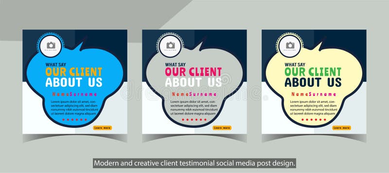 Modern and Creative Client Testimonial Social Media Post Design ...