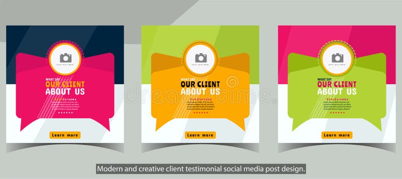 Modern and Creative Client Testimonial Social Media Post Design ...