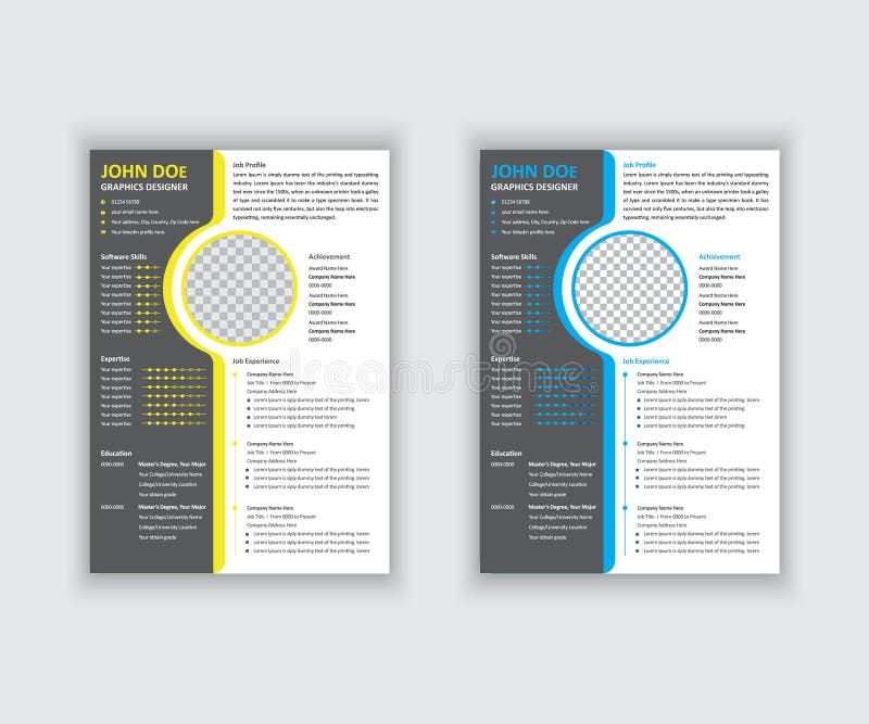 Modern Creative Colorful Resume CV Pro Vector Template Illustration ...