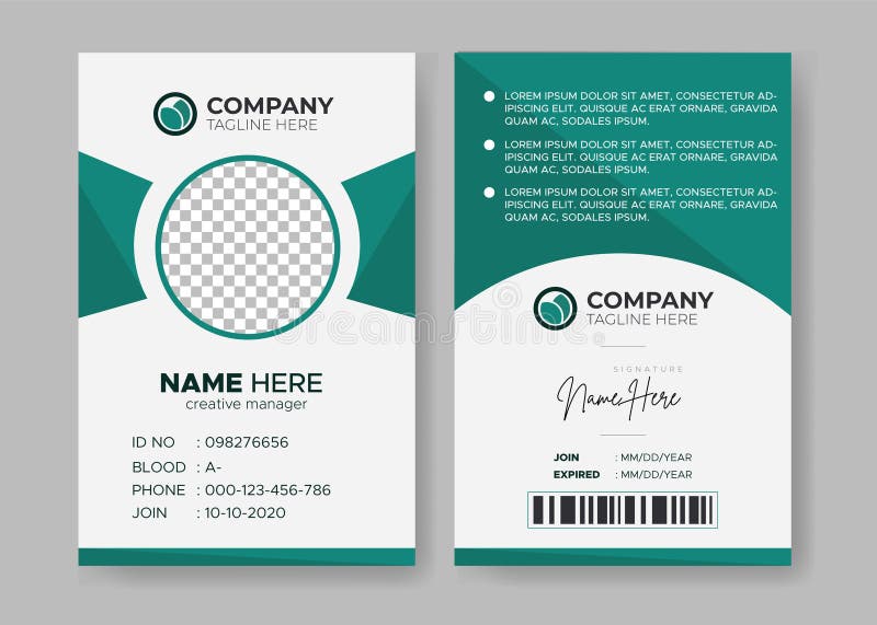 Modern and Creative Company Employee Id Card Design for Verification ...