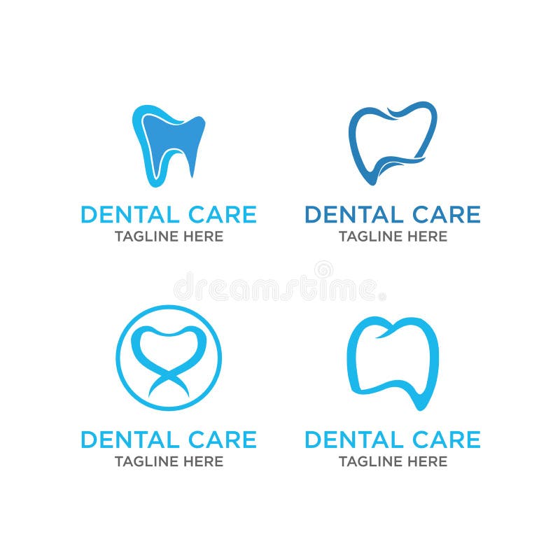 Simple Unique Modern Creative Dental Care Clean Blue Teeth Logo Vector ...