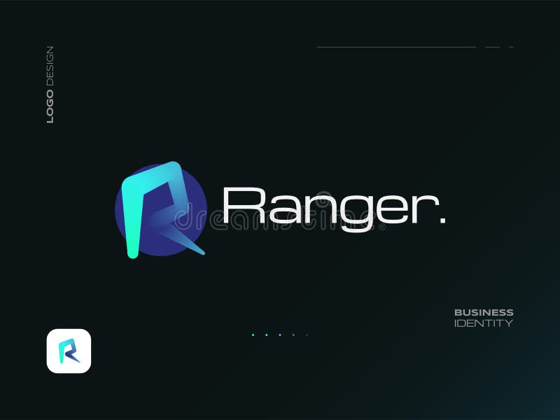 Modern and Creative Letter R Logo Design in Blue Gradient Style Stock ...