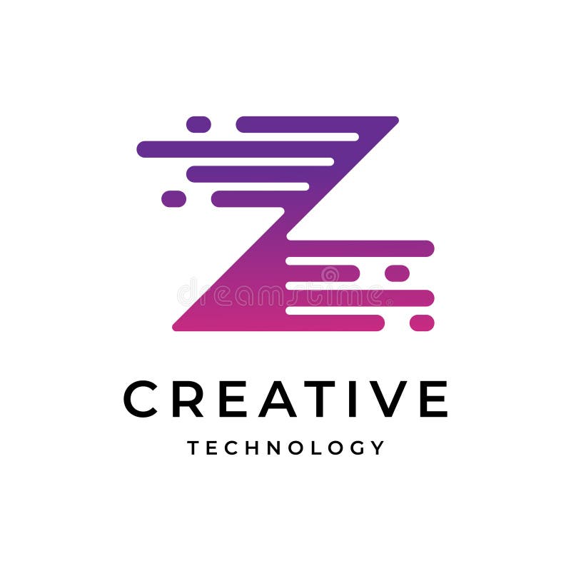 Letter Z technology logo stock vector. Illustration of alphabet - 240680825