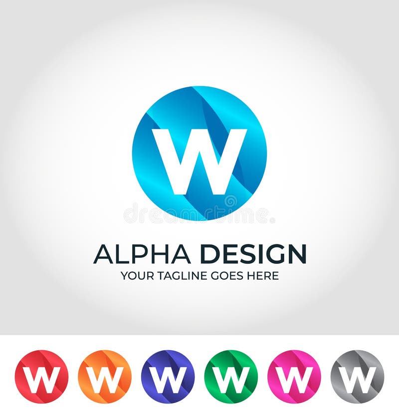 W Alphabet Creative Logo Design Concept Stock Vector - Illustration of ...