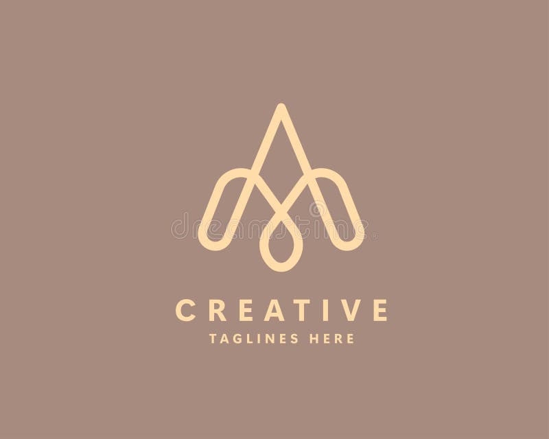 Modern Creative Minimalist Letter M and a Outline Symbol Stock ...