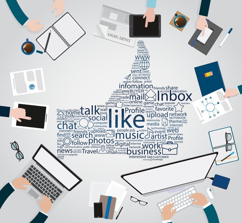 Modern Creative Office Workspace for Social Media Stock Vector ...