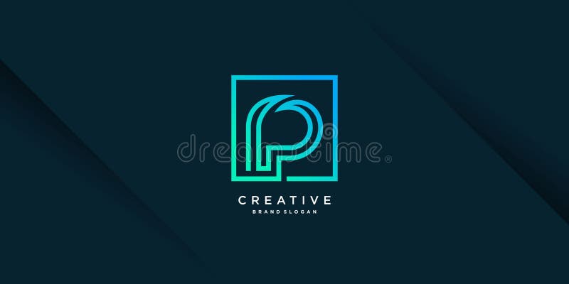 Modern Creative P Logo Template with Unique Style, Technology, Computer ...