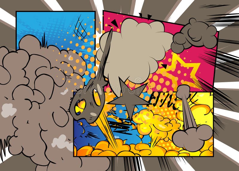 Modern Creative Pop Art Vibrant Comic Book Style Background. Cartoon Effects Explosion Design ...