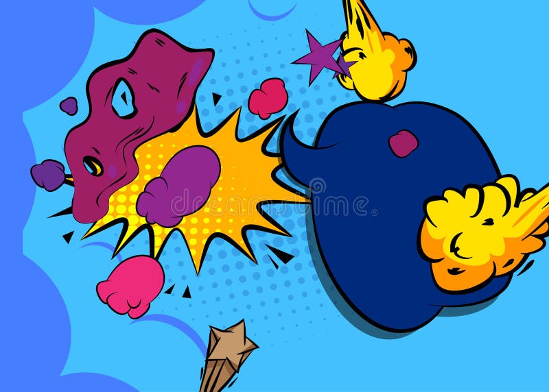 Modern Creative Pop Art Vibrant Comic Book Style Background. Cartoon ...