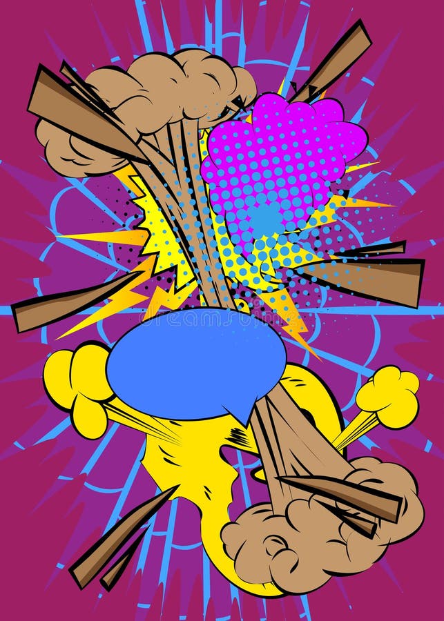 Modern Creative Pop Art Vibrant Comic Book Style Background. Cartoon Effects Explosion Design ...