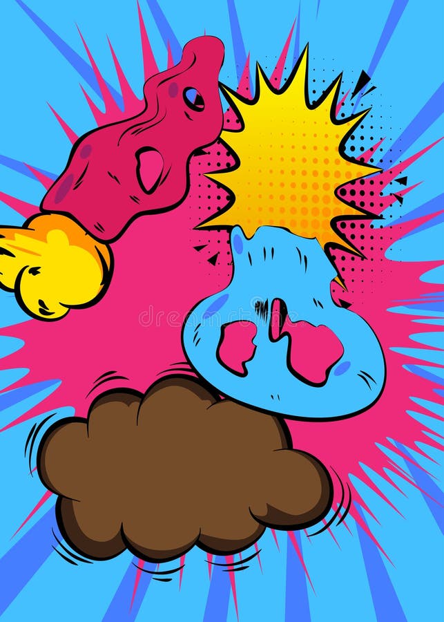 Modern Creative Pop Art Vibrant Comic Book Style Background. Cartoon ...
