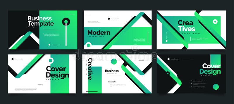 Modern and Creative Presentation Templates Set. Horizontal Poster with ...