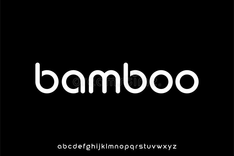 Modern Creative Rounded Alphabet Display Font Vector. Cute Bamboo ...