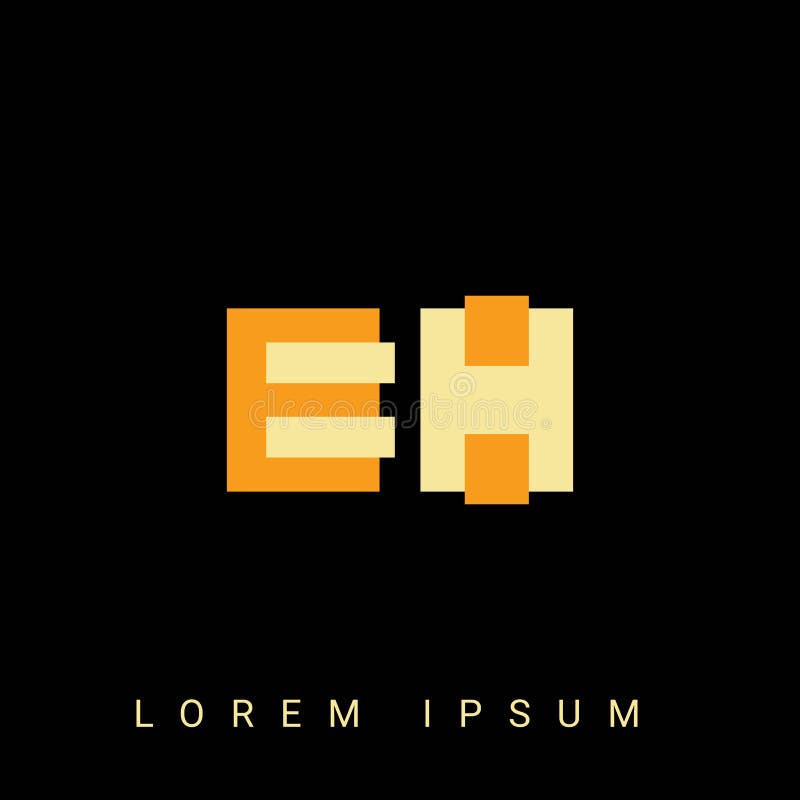 Modern Creative Shaped EH, he E, H Logo. Initial Logo Designs Templete ...