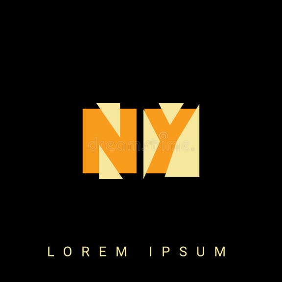 Modern Creative Shaped NY, YN, N Y Logo. Initial Logo Designs Templete ...