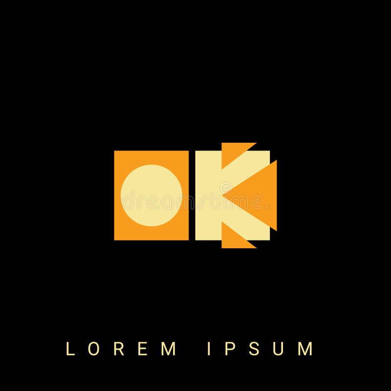 Modern Creative Shaped OK, KO, O K Logo. Initial Logo Designs Templete ...