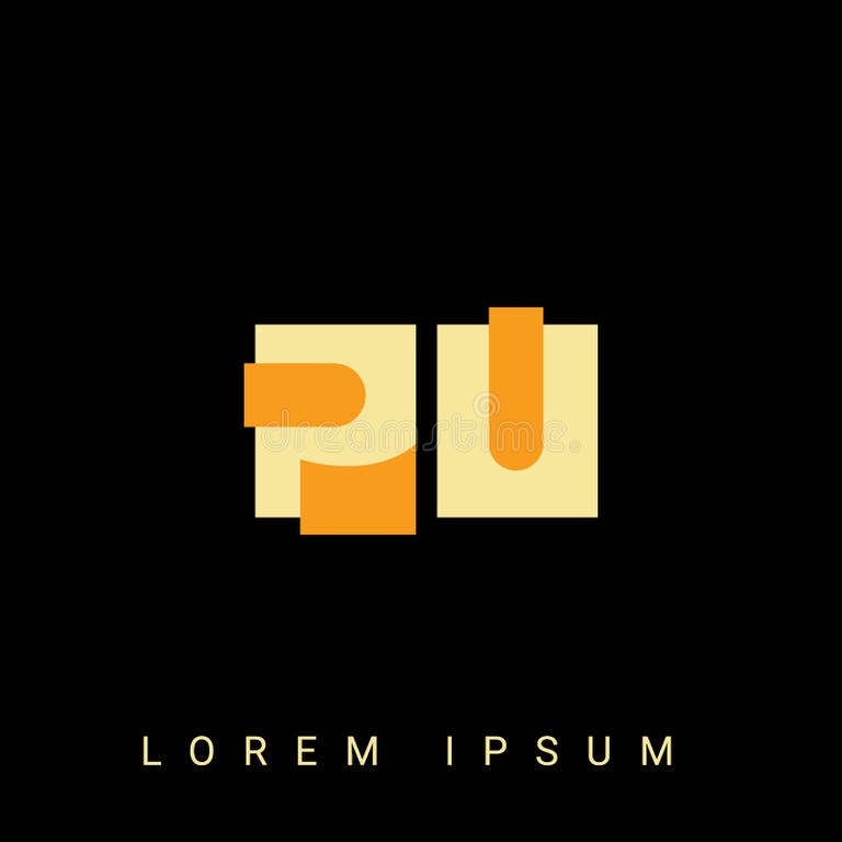 Modern Creative Shaped PU, UP, P U Logo. Initial Logo Designs Templete ...